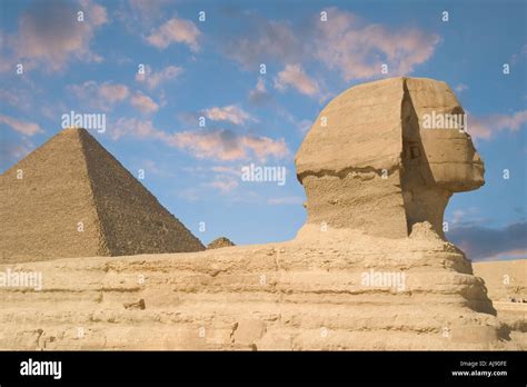 The Sphinx And Pyramid Stock Photo Alamy