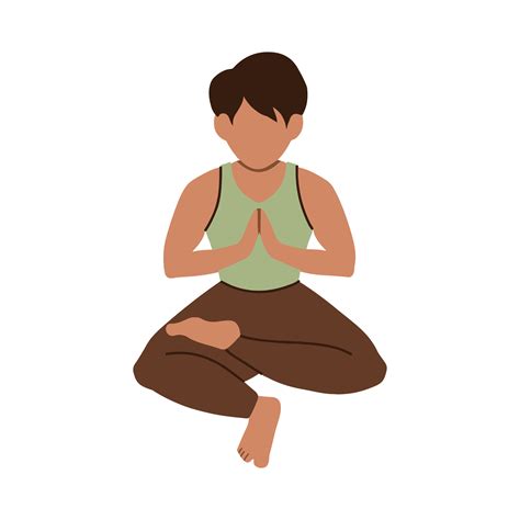 Young Male Meditating Sitting Lotus Pose Mindfulness Meditation