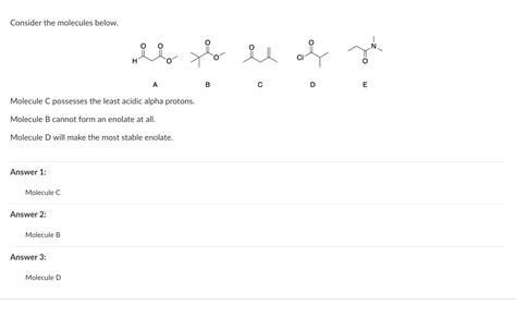 Solved Consider The Molecules Below A Molecule C Possesses Chegg Com