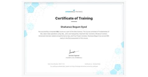 Shahanaz Begum Syed On Linkedin Successfully Completed The Sql