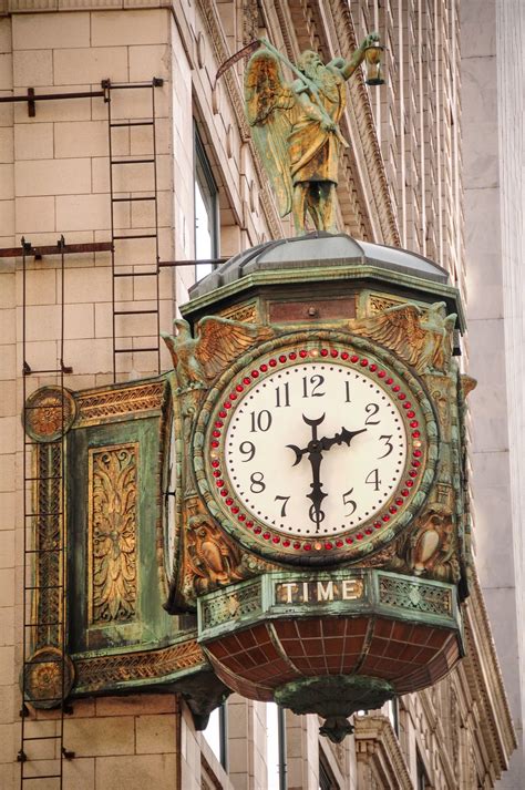 Father Time Clock On Chicagos Infamous Jewelers Building At The