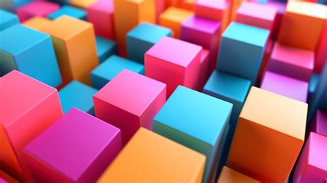 Premium Photo Abstract 3d Render Of Colorful Glossy Cubes