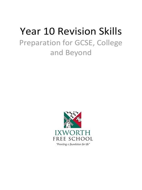 Year 10 Revision Booklet Pdf