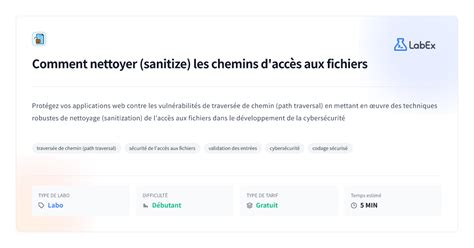 Comment Nettoyer Sanitize Les Chemins Daccès Aux Fichiers Labex