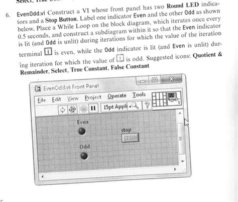Solved Serecl EvenOdd Vi Construct A VI Whose Front Chegg Com