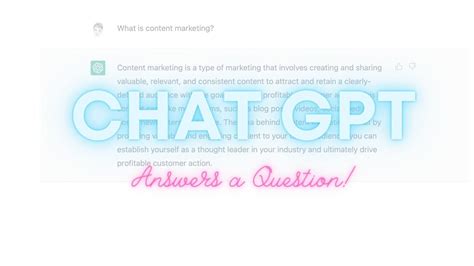 chat gpt answers a question youtube