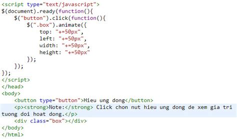 Hiệu ứng động trong jQuery tìm hiểu về Animation jQuery có ví dụ