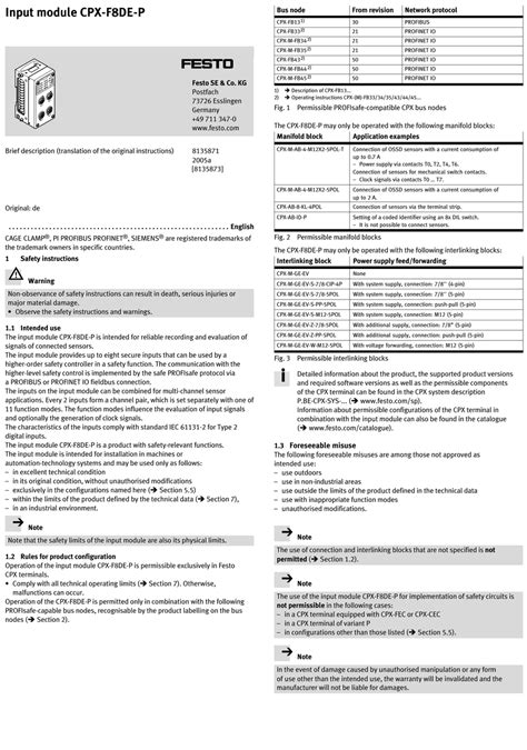festo cpx f8de p brief description pdf download manualslib