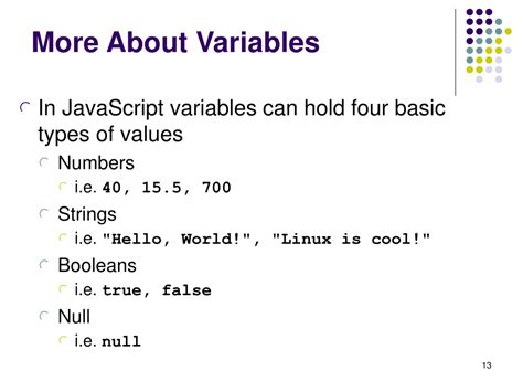 ppt javascript variables and arithmetic operations guide powerpoint