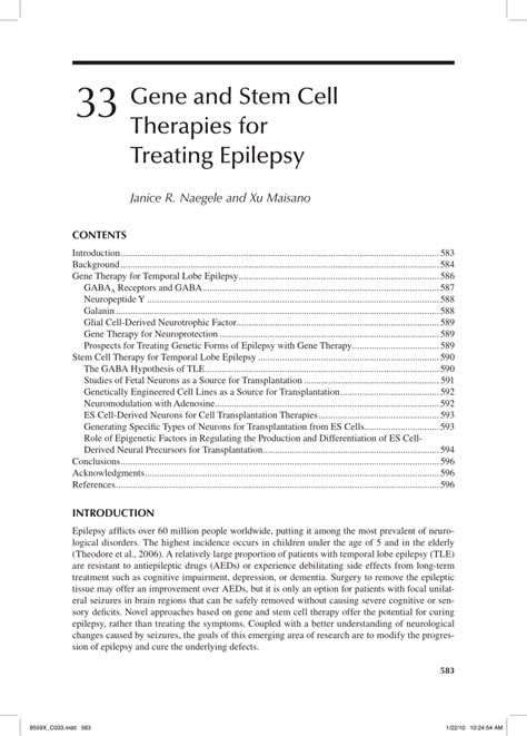 Pdf Gene And Stem Cell Therapies For Treating Epilepsy