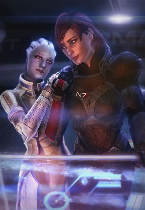 Liara And Female Shepard By Brinx Ii On Deviantart Mass Effect Universe Mass Effect Mass