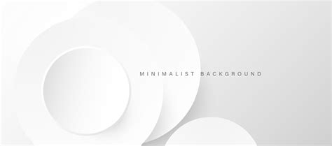 Abstract Minimalist White Background With Circular Elements Vector