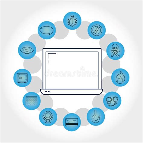 Cyber Security Symbols Stock Vector Illustration Of Antivirus 119042256
