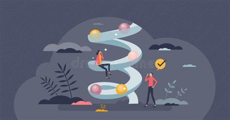 Data Science Pipeline With File And Information Flow Tiny Person Concept Stock Vector