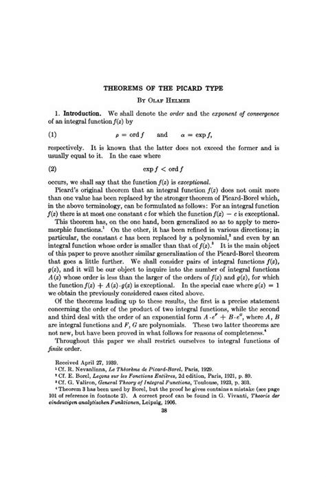 Pdf Theorems Of The Picard Type Dokumen Tips