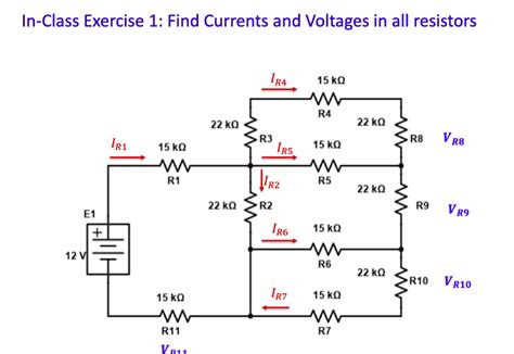 solved in class exercise 1 find currents and voltages in