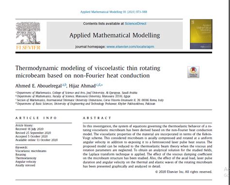 Pdf The Thermodynamic Modeling Of Exciting Rotating Viscoelastic Thin Microbeam Based On The