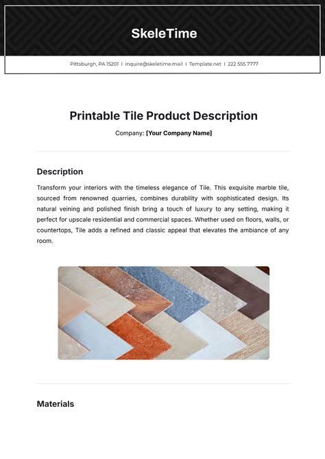 Free Product Description Templates To Edit Online