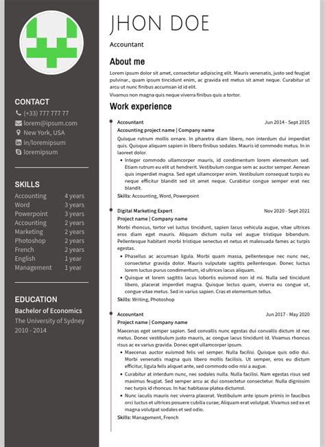 Css Resume Template Free Printables