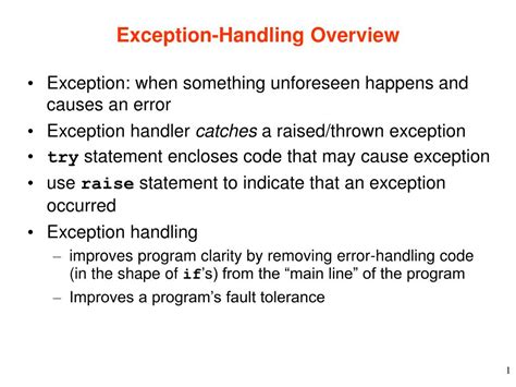 ppt exception handling overview powerpoint presentation free