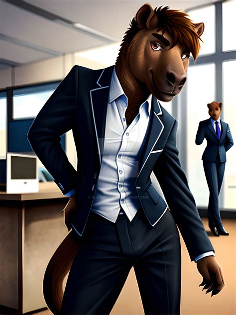 [open] Handsome Capybara Guy Working In Office By Fluffyfoxai On Deviantart