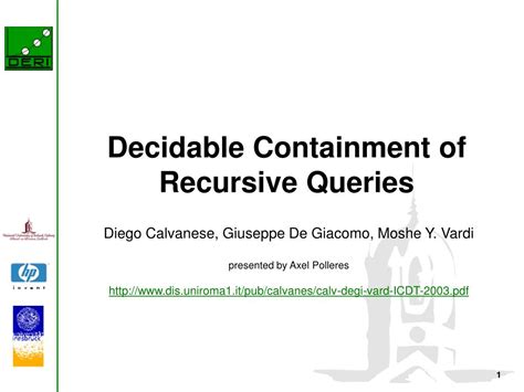 ppt decidable containment of recursive queries powerpoint