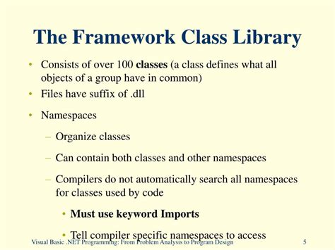 ppt chapter 3 introducing the microsoft framework and visual