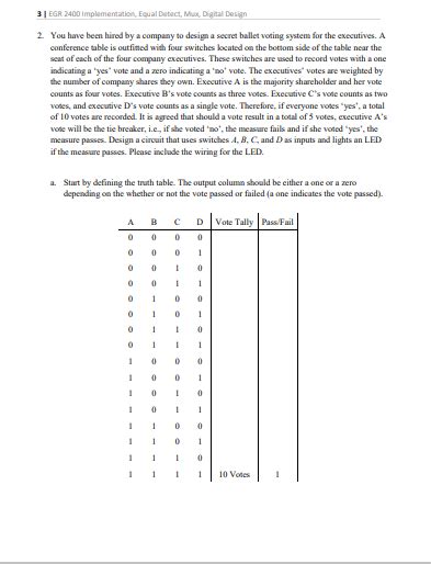 Solved 3 EGR 2400 Implementation Equal Detect Mux Chegg