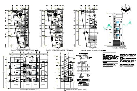 Modern Hotel Building Structure Detail 2d View Layout Plan Elevation And Section Detail Dwg File