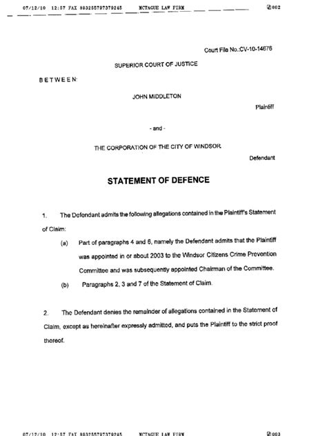 Statement Of Defence Pdf