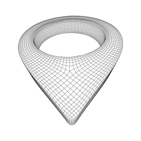 Geo Map Pin With Folding Map Wireframe Mesh Stock Vector By ©newb1 309740442