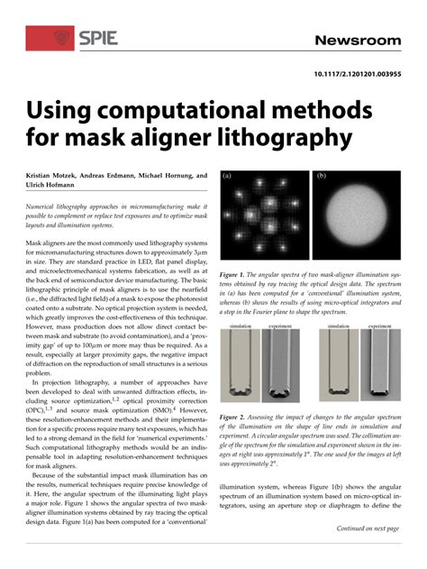 pdf using computational methods for mask aligner lithography
