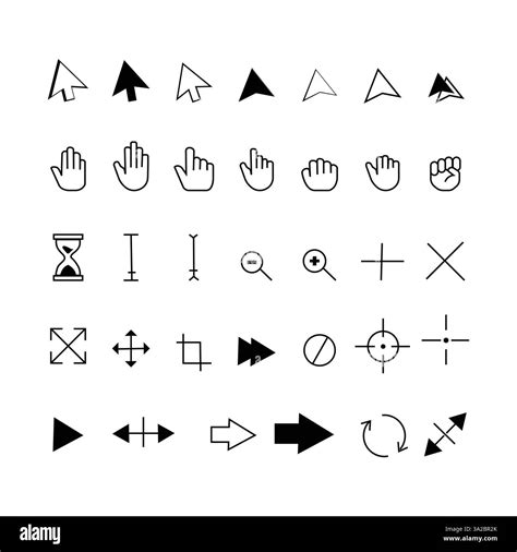 Pixel Mouse Cursor Icons Stock Vector Images Alamy