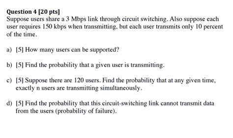 Solved Suppose Users Share A 3 Mbps Link Through Circuit