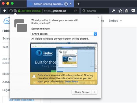 Share Browser Windows Or Your Screen With Sites You Trust Firefox Help