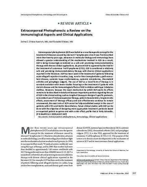 Pdf Extracorporeal Photopheresis Immunology And Clinical Aspects