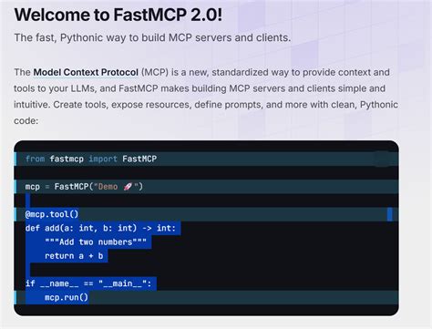 fastmcp 更好用的 mcp python 框架 fastmcp github csdn博客