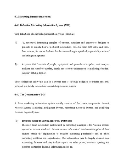 Marketing Information System Pdf Marketing Research Marketing