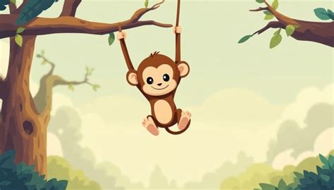 Cartoon Monkey Swinging