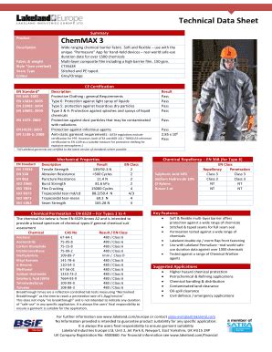 Fillable Online Technical Data Sheet Summary Product ChemMAX Description Wide Ranging Chemical