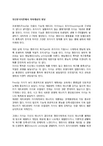 정신분석이론에서 자아개념의발달