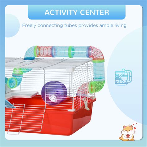 Large Hamster Cage And Habitat 2 Level Steel Rat Cage With Tube Tunne