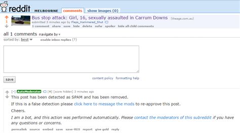 r melbourne mods don t know how to program automoderator again a