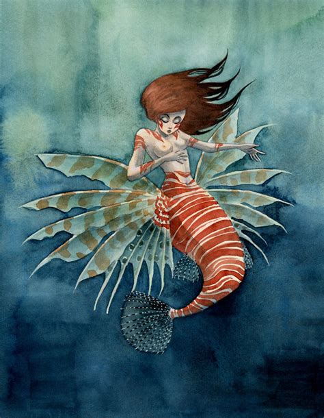 Lionfish Mermaid Drawing