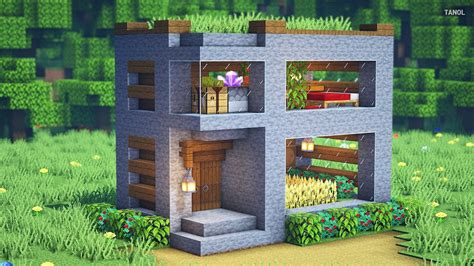 Minecraft Cobblestone House Modern House With Only Wood And Stone