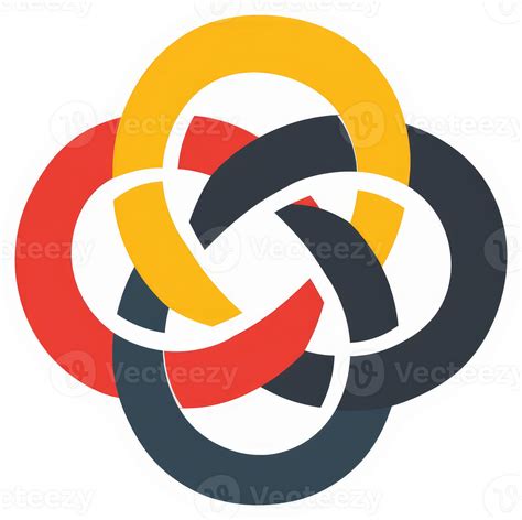A Colorful Interlocking Circles Design Representing Unity And Collaboration 60819159 Png