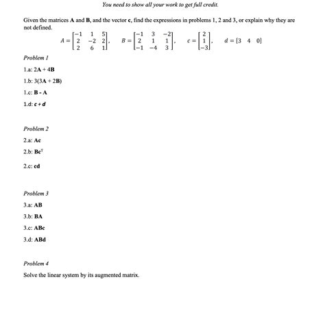 Solved You Need To Show All Your Work To Get Full Credit