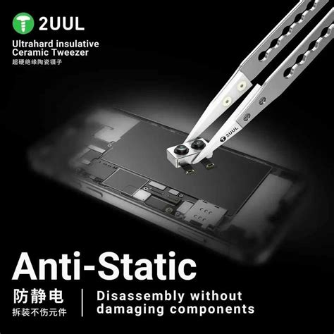 2uul Tw31 Ultrahard Insulative Ceramic Tweezer Anti Static For Mobile Chips Tweezers Cpu Ic Pcb