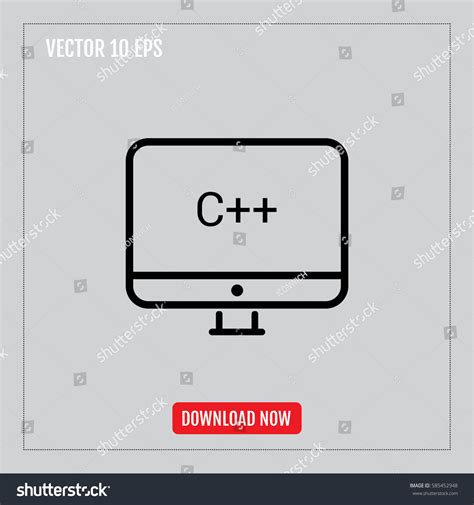 Mono Lines Simple Display C Programming Stock Vector Royalty Free