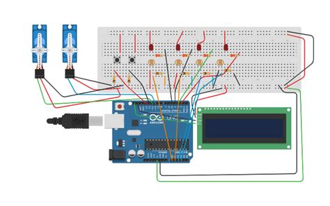 Circuit Design Estacionamiento Tinkercad